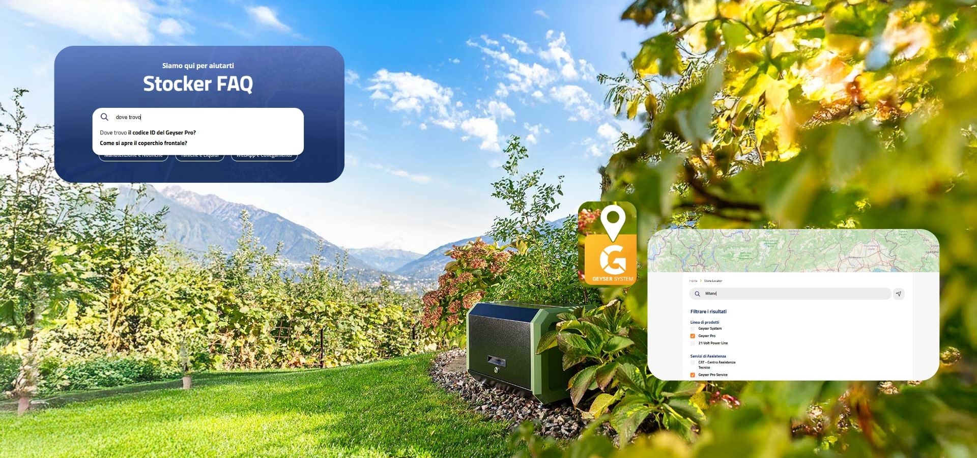 New tools: Storelocator and FAQ Geyser Pro - Stocker Garden